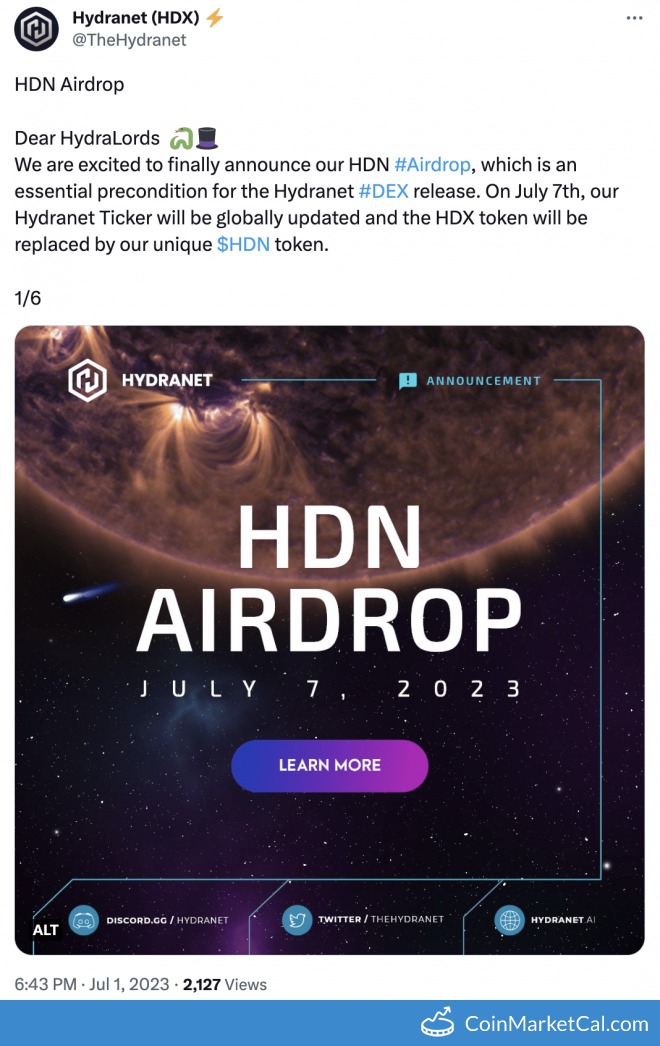 Hydranet (HDN) - HDN Airdrop