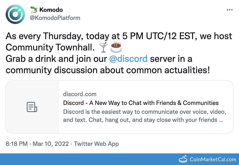 Komodo (KMD) - Discord Town Hall