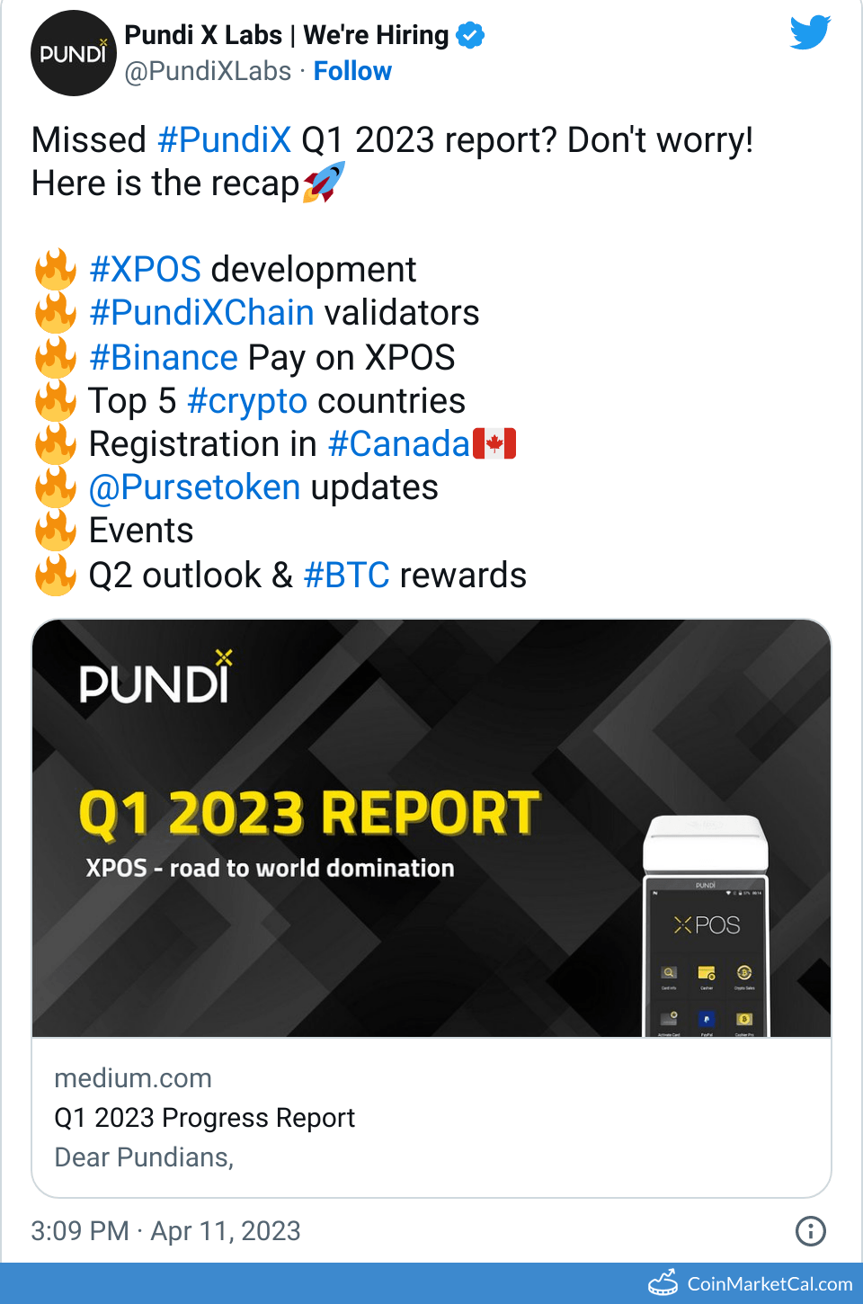 Pundi X (PUNDIX) - Q1 2023 Report