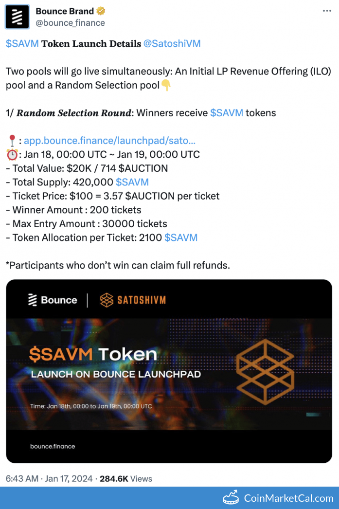 Bounce (AUCTION) - SAVM Token Launch
