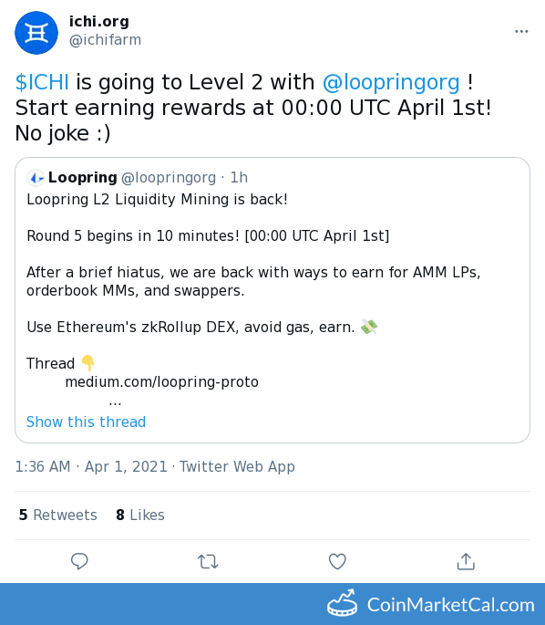 ICHI (ICHI) - Loopring Liquidity Mining