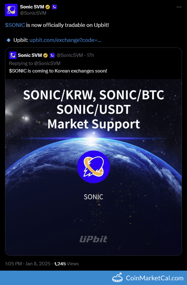 Sonic SVM (SONIC) - Upbit Listing