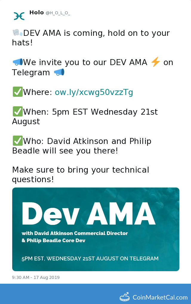 Holo (HOT) - Telegram AMA