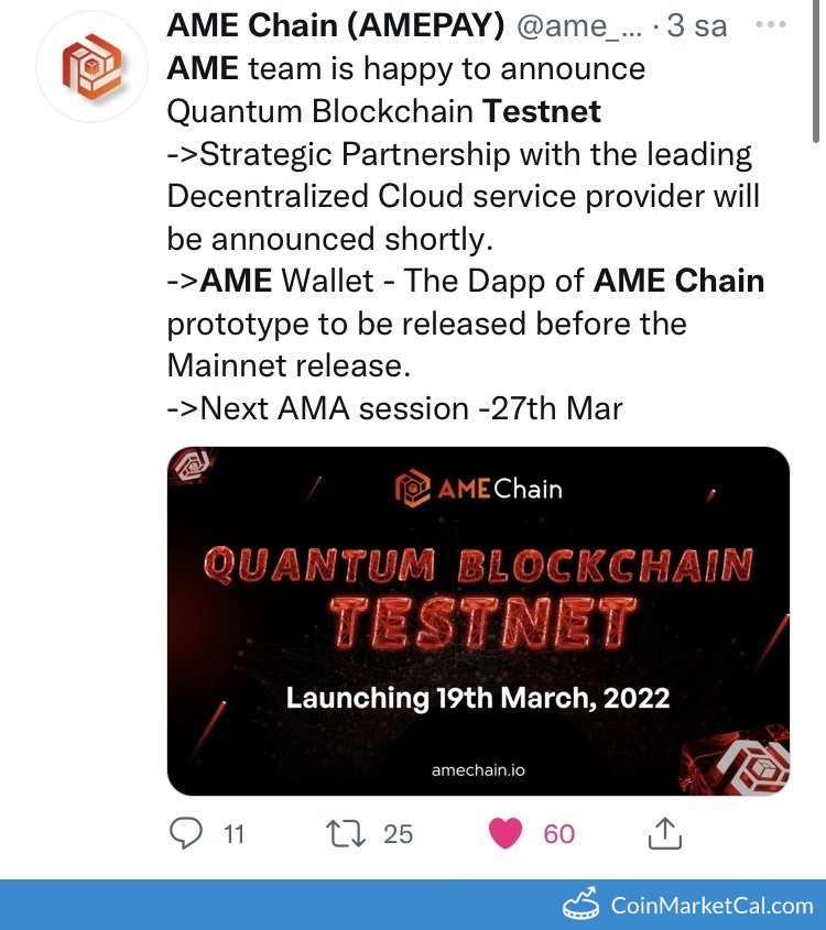 AME Chain (AME) - Quantum Blkchn Testnet
