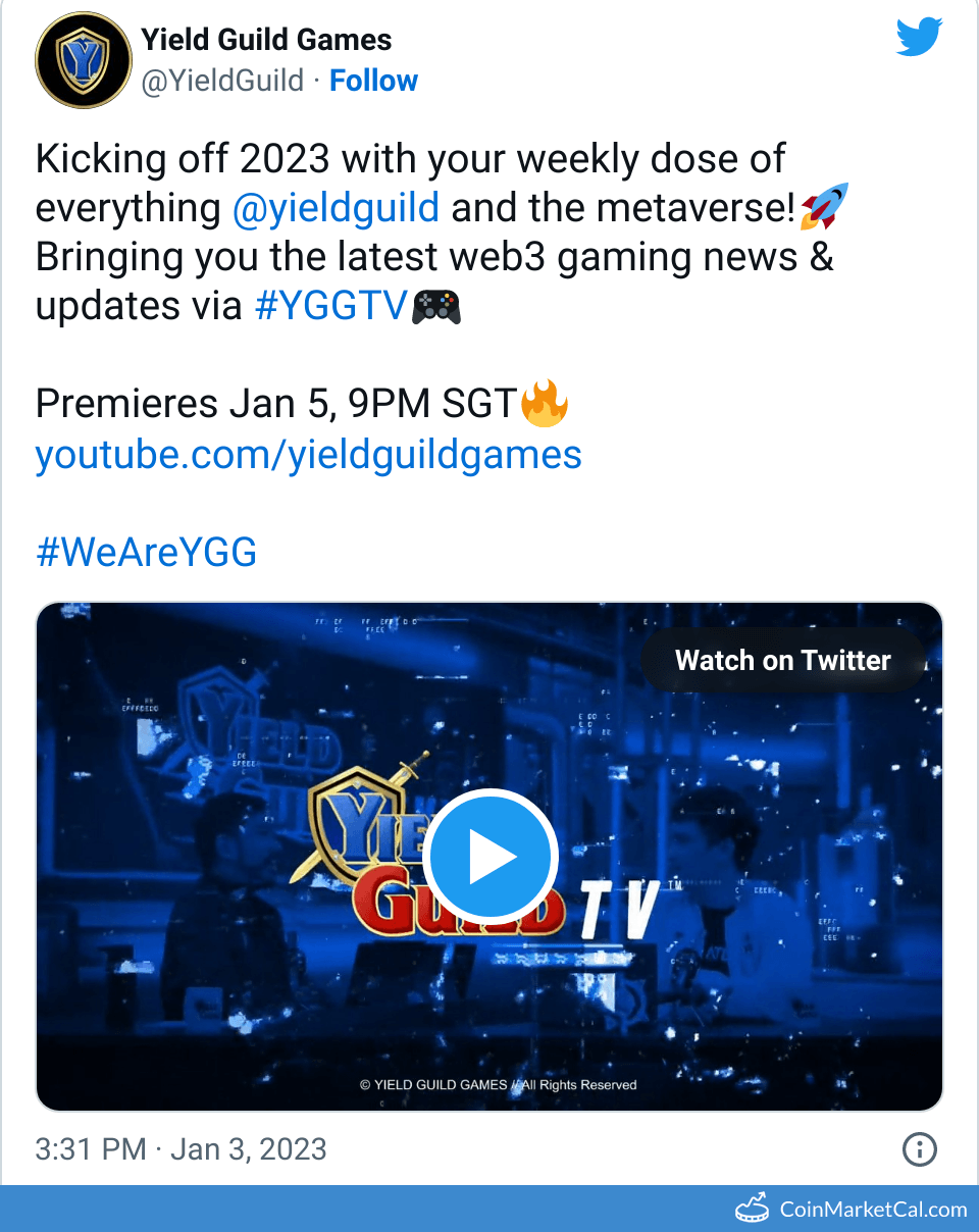 Yield Guild Games (YGG) - Weekly Update
