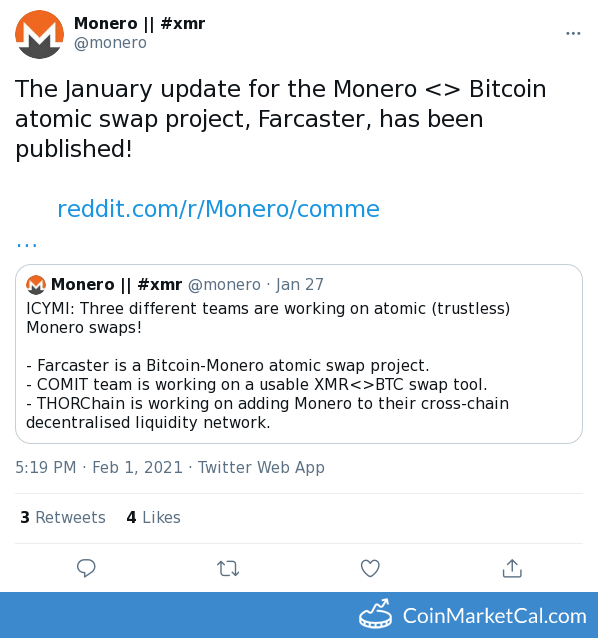 Monero (XMR) - Project Update