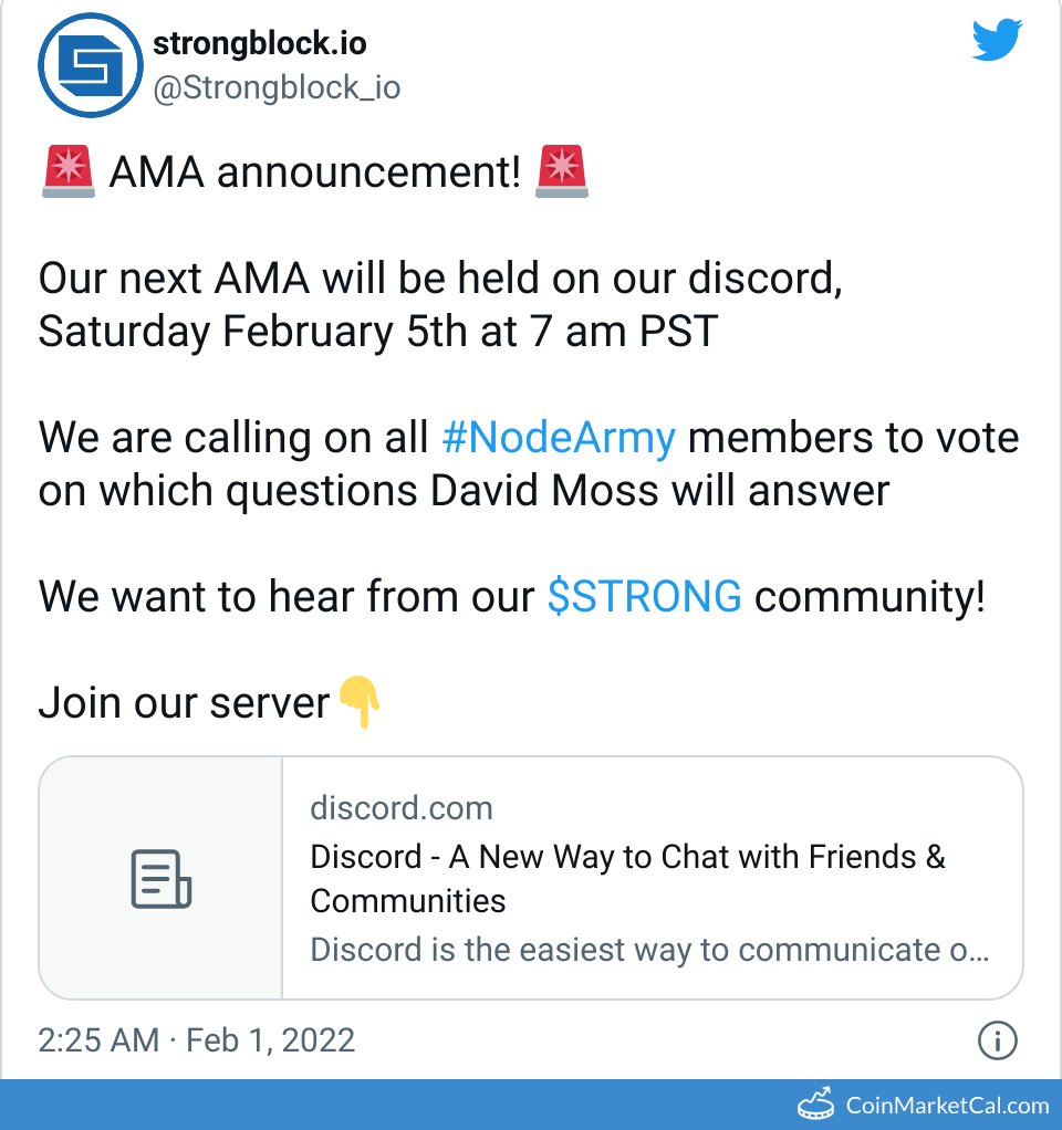 Strong (STRONG) - Discord AMA