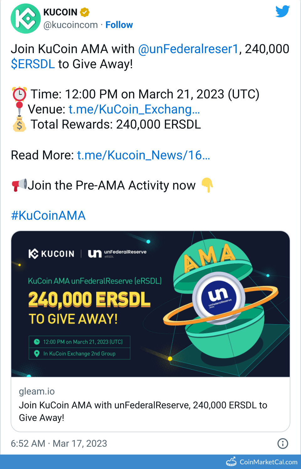 Residual Token (ERSDL) - AMA with KuCoin