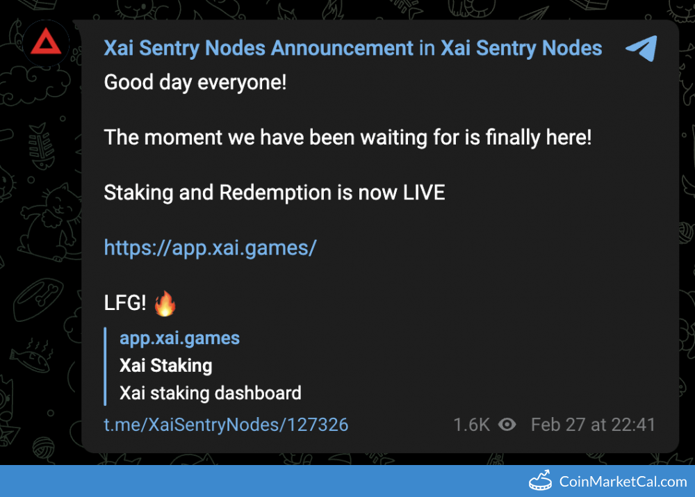 Xai (XAI) - XAI Staking V1 Launch