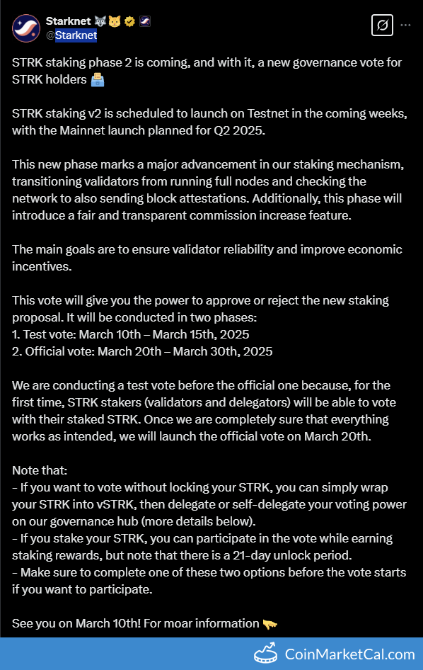 Starknet (STRK) - Staking V2 Test Vote