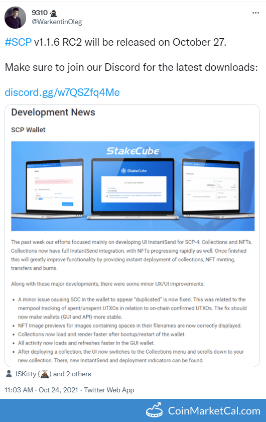 Stakecube (SCC) - Billetera SCP V1.1.6 RC2