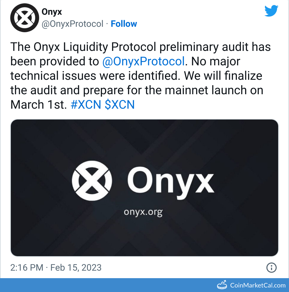 Onyxcoin (XCN) - Mainnet Launch