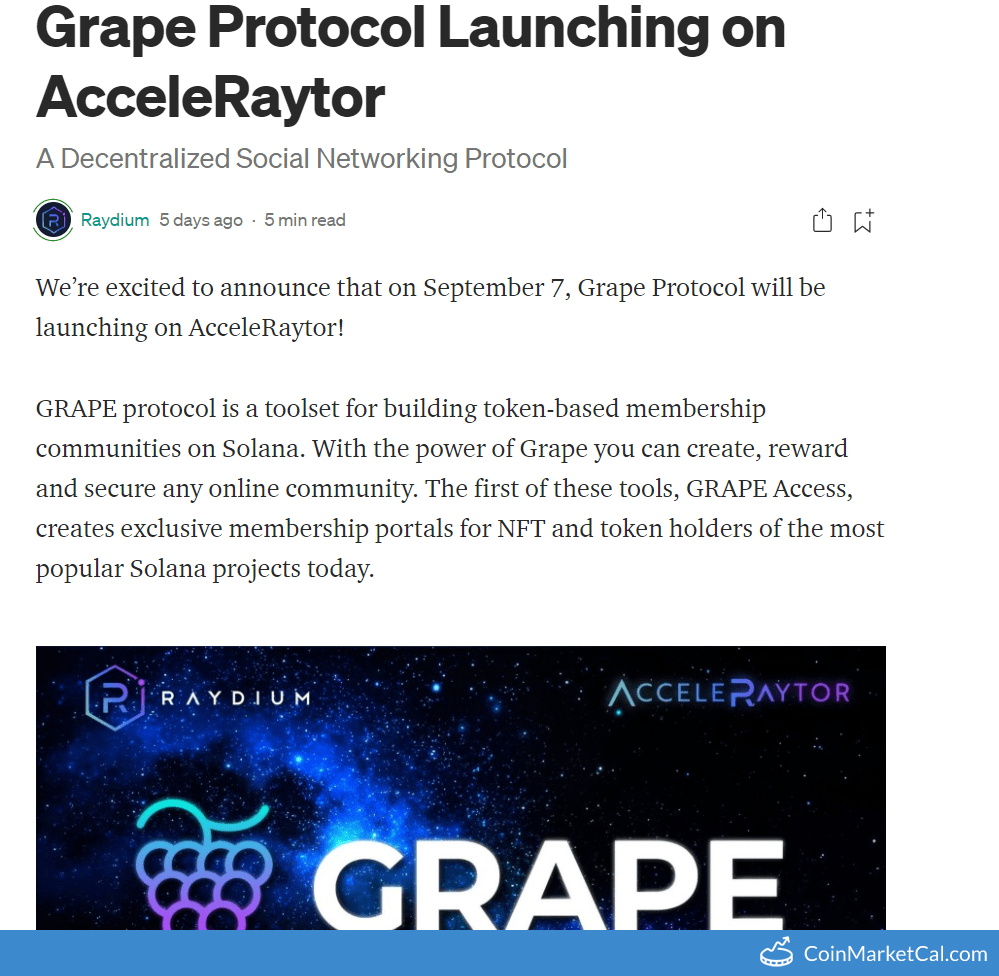 Raydium (RAY) - Grape Protocol IDO