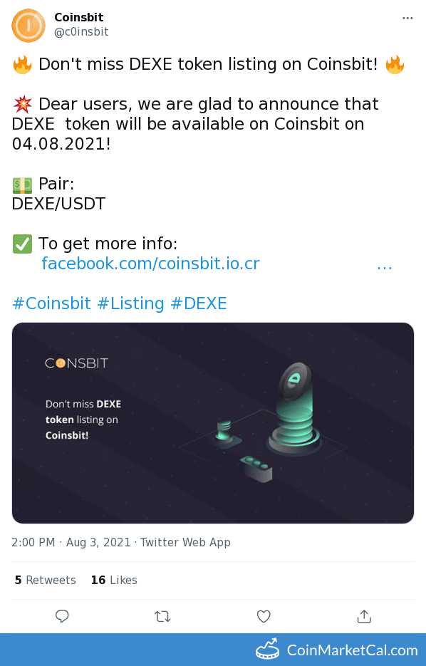 DeXe (DEXE) - Coinsbit Listing