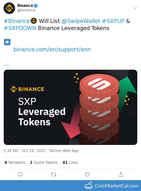 Solar (SXP) - Binance UP/DOWN Listing