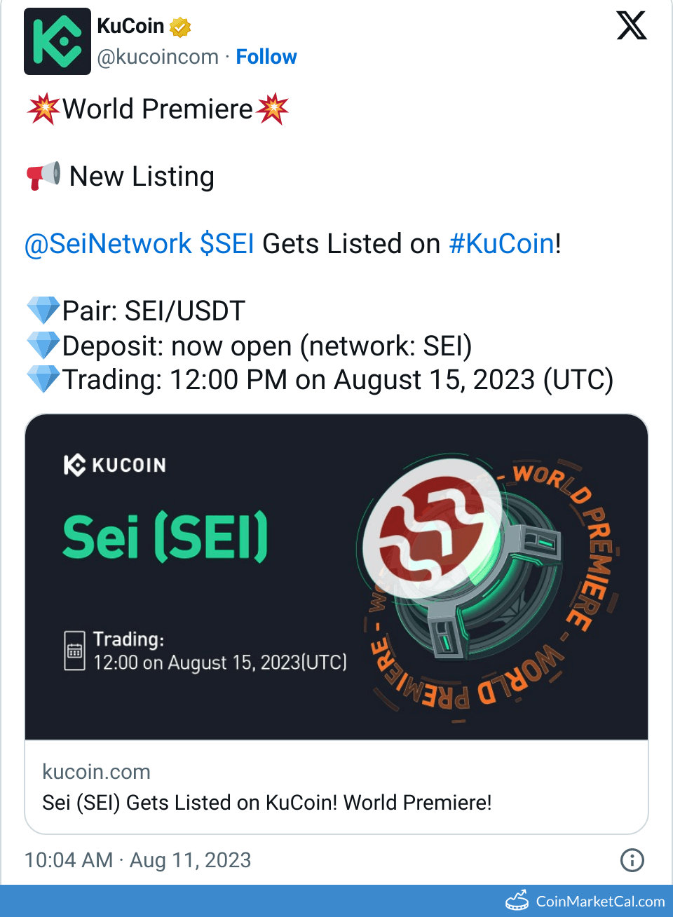 Sei (SEI) - KuCoin Listing