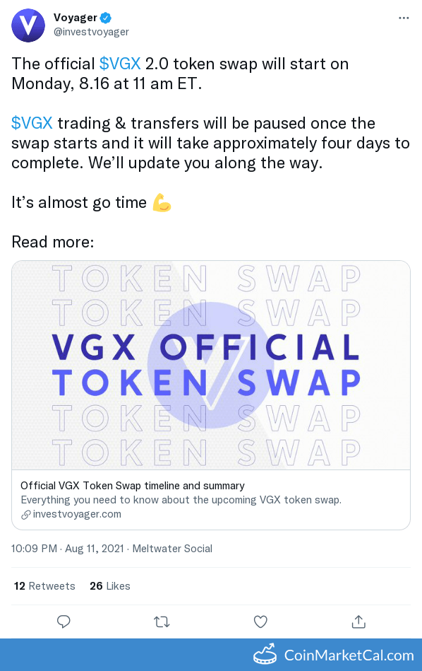VGX Token (VGX) - VGX 2.0 Token Swap