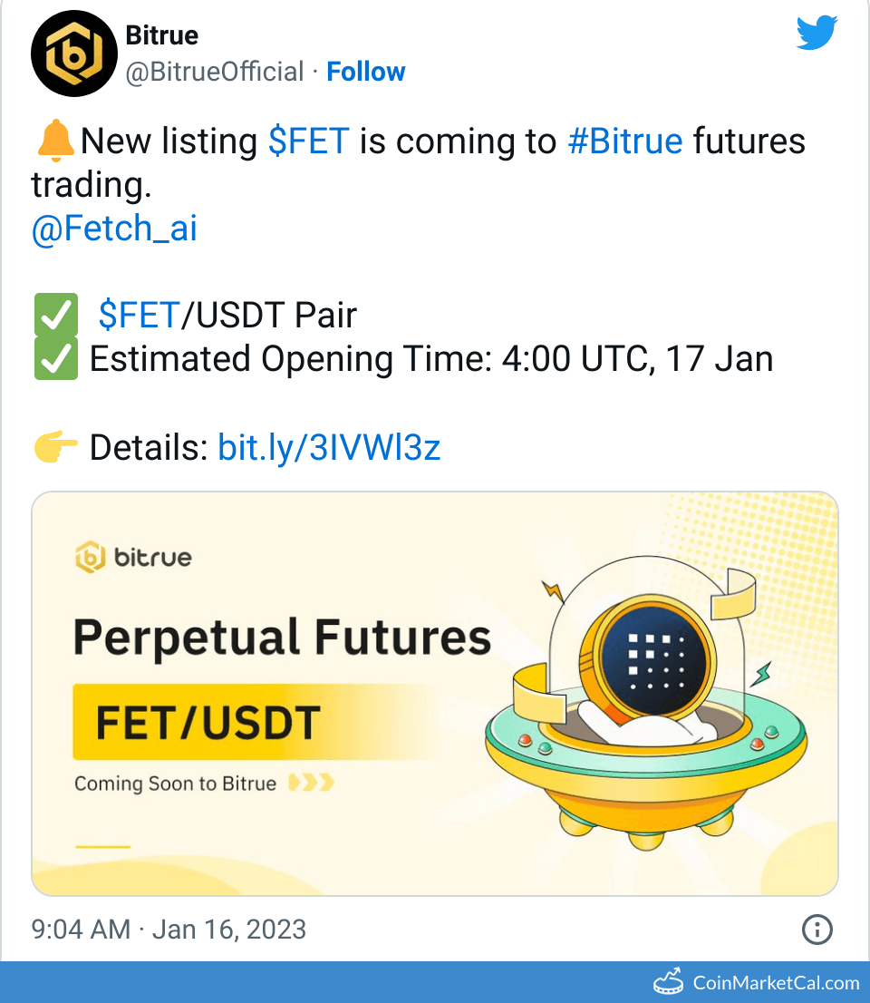 Artificial Superintelligence Alliance (FET) - Bitrue Listing