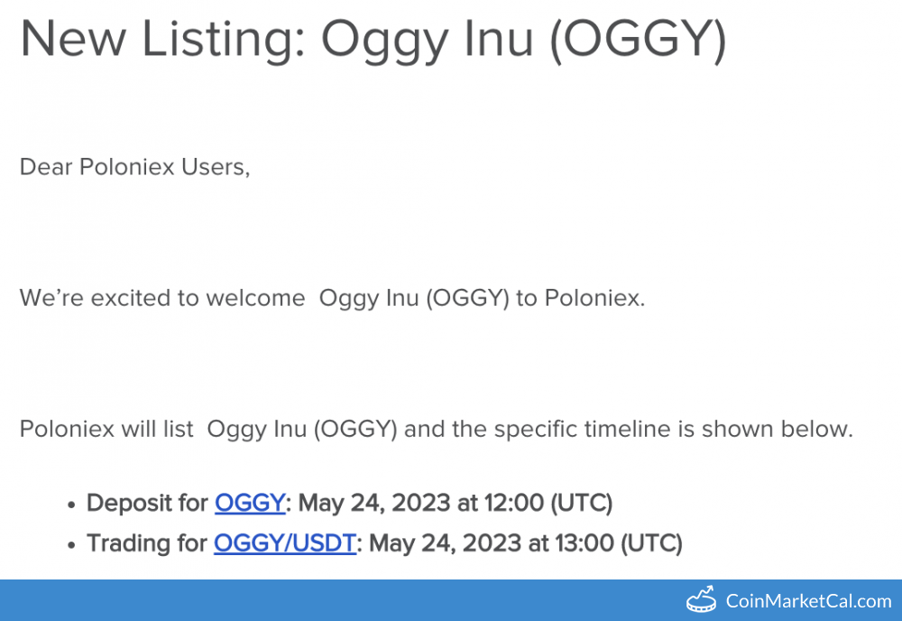 Oggy Inu (OGGY) - Poloniex Listing