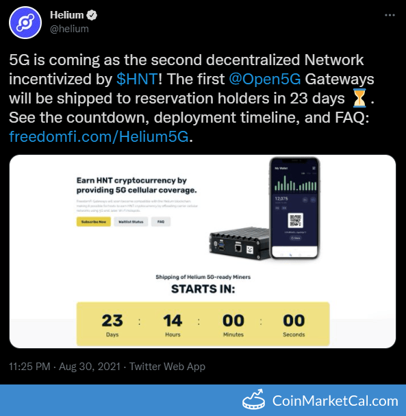 Helium (HNT) - Gateways 5G FreedomFi