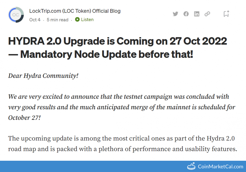 Hydra (HYDRA) - HYDRA 2.0 Upgrade