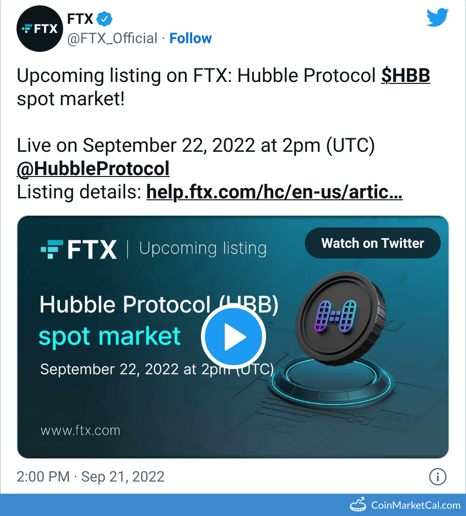 Hubble (HBB) - FTX Listing
