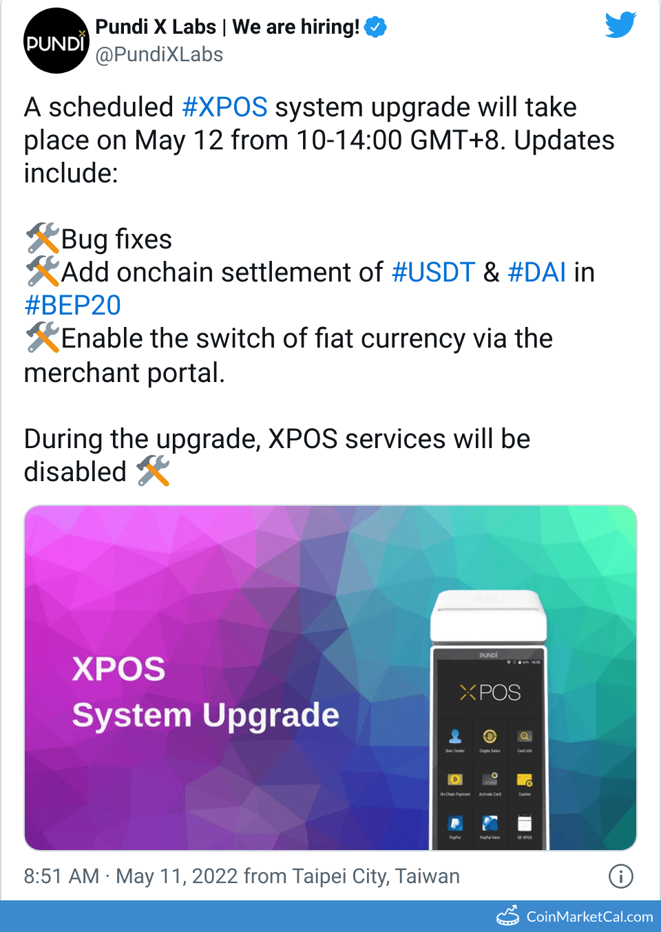 Pundi X (PUNDIX) - XPOS System Upgrade