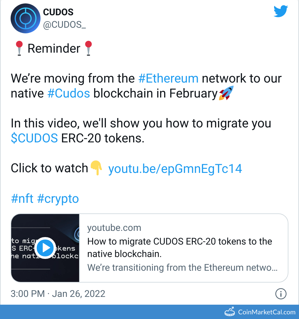 Cudos (CUDOS) - Token Migration