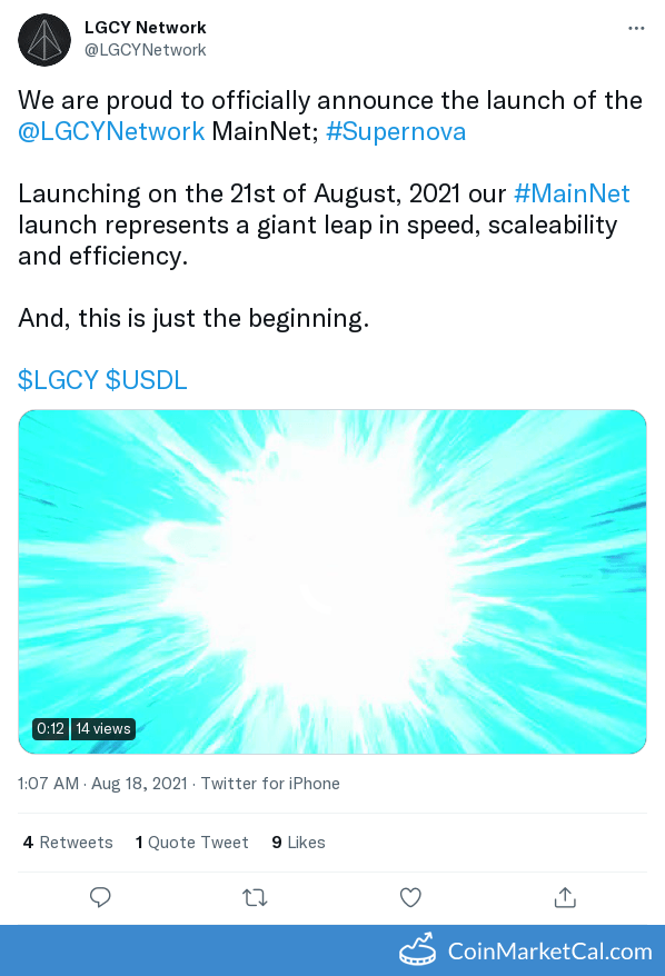 LGCY Network (LGCY) - Mainnet Launch