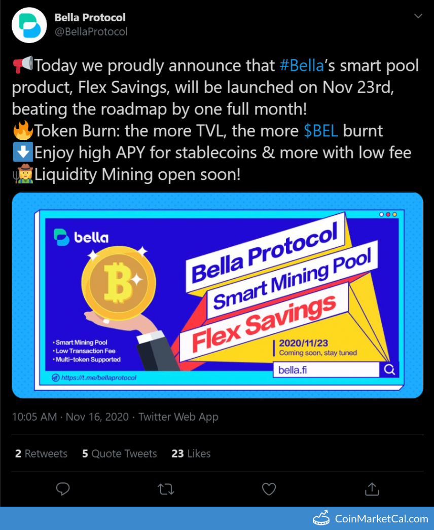 Bella Protocol (BEL) - Flex Savings 출시