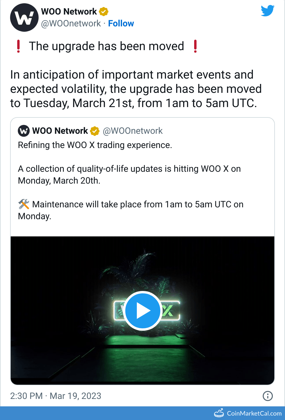 WOO (WOO) - WOO X Updates
