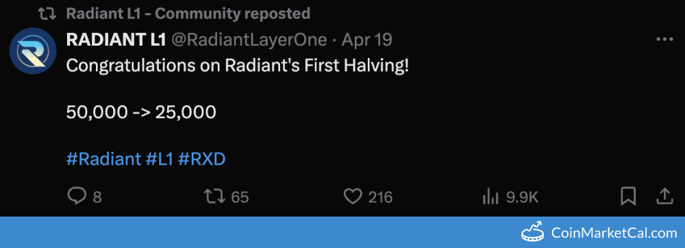 Radiant (RXD) - Halving