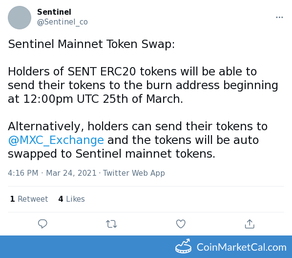 Sentinel (P2P) - Mainnet Token Swap