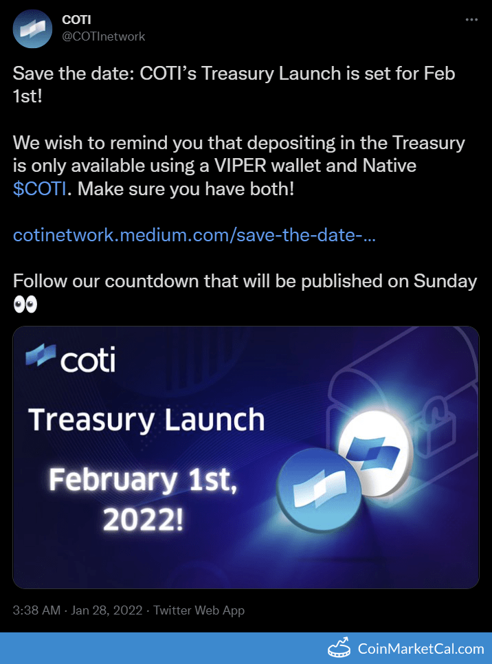 COTI (COTI) - Treasury Launch