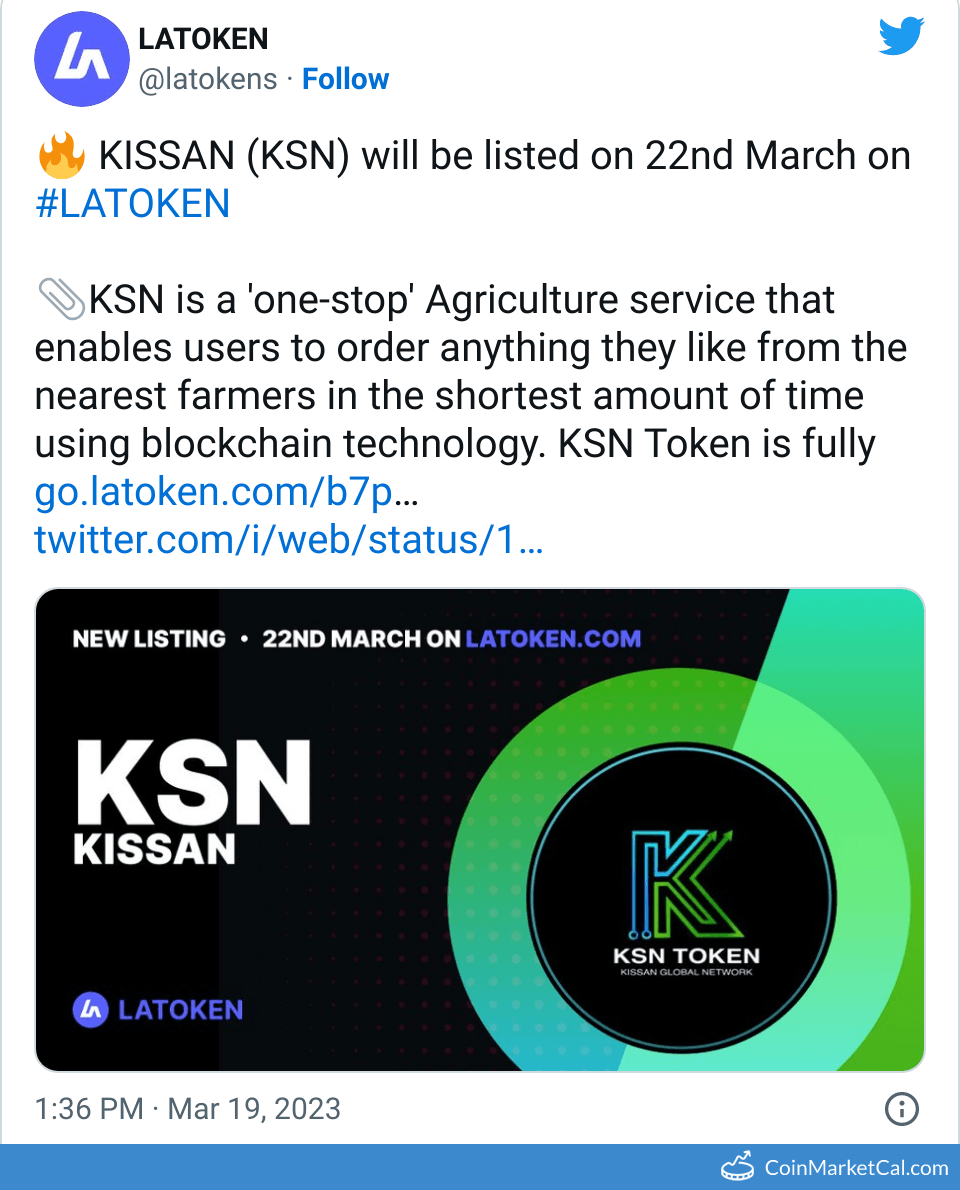 Kissan (KSN) - LATOKEN Listing