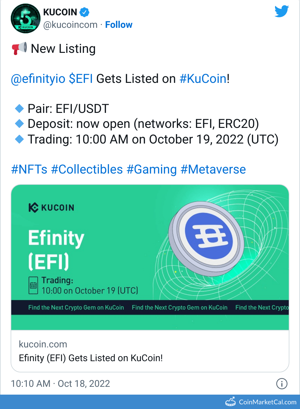 Efinity (EFI) - KuCoin Listing