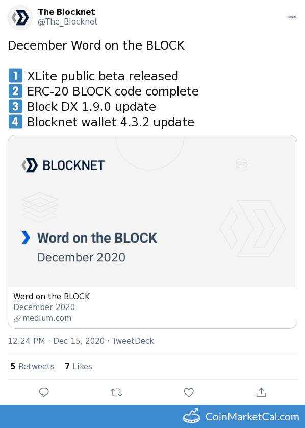 Blocknet (BLOCK) - 개발 업데이트
