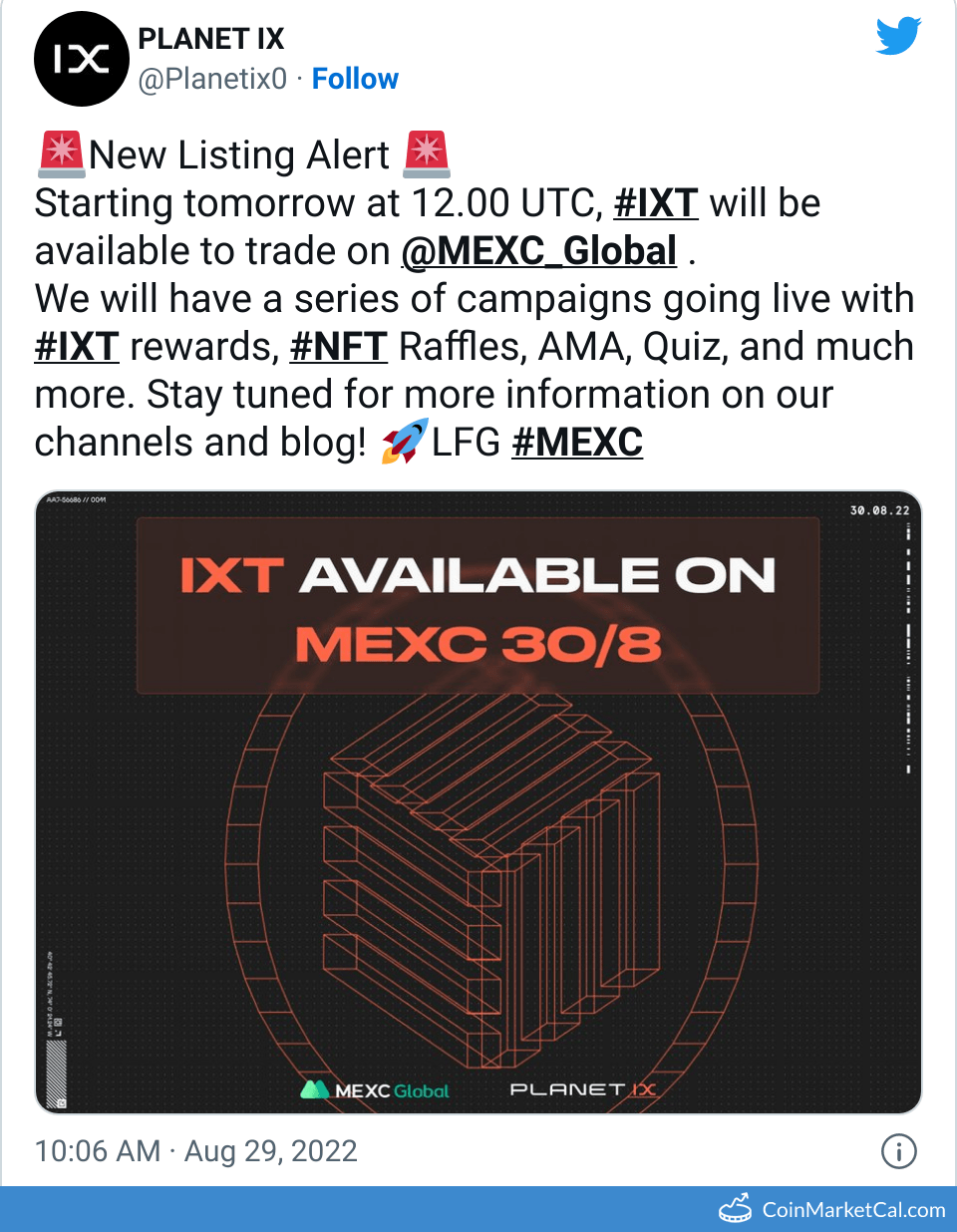 Planet IX (IXT) - MEXC Global Listing