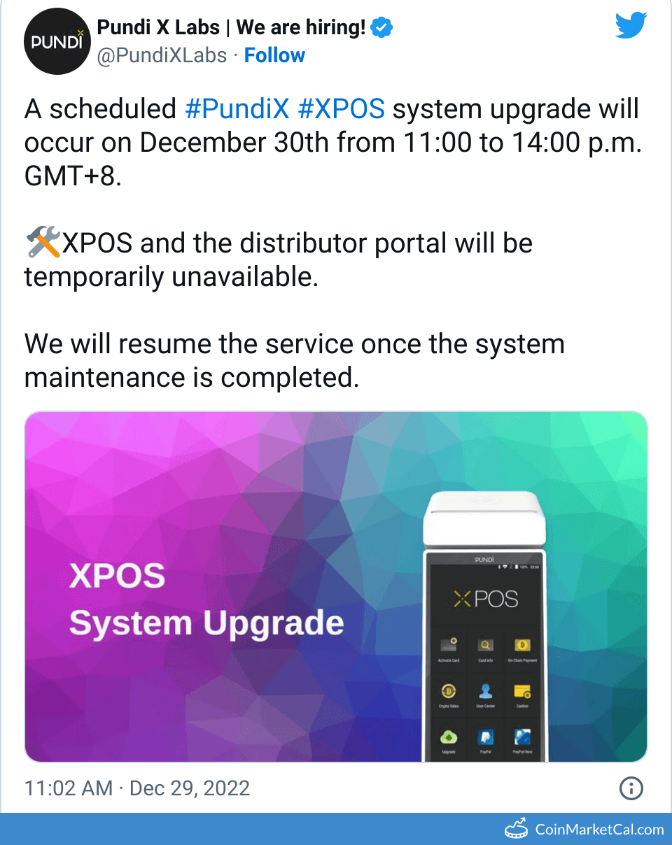 Pundi X (PUNDIX) - XPOS System Upgrade Pundi X (PUNDIX) - XPOS System Upgrade