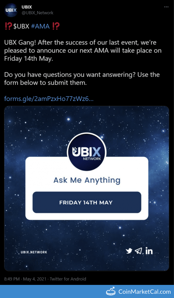 UBIX Network (UBX) - UBX AMA