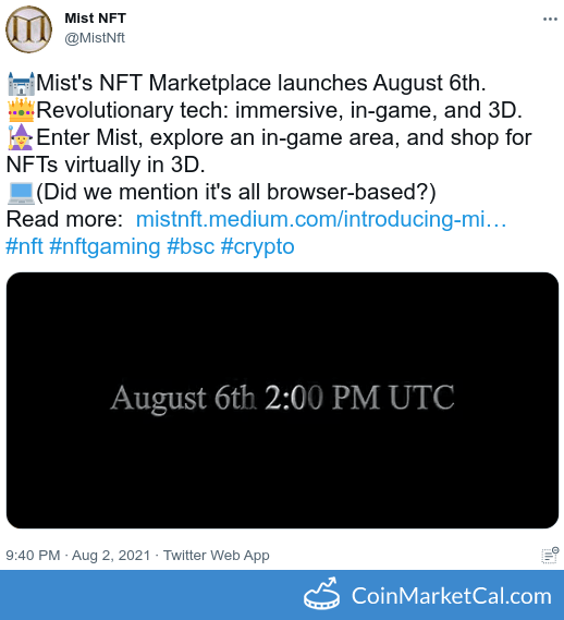 Mist (MIST) - Lançamento do NFT Marketplace