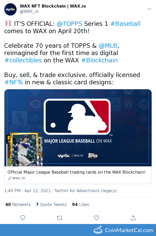 WAX (WAXP) - Major League Baseball NFT