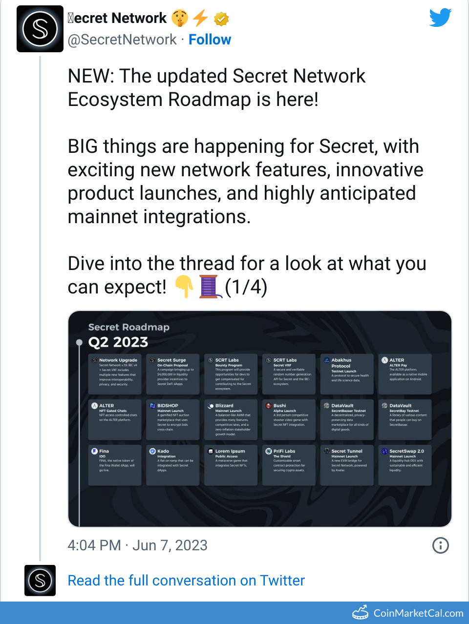 Secret (SCRT) - Updated Roadmap Release