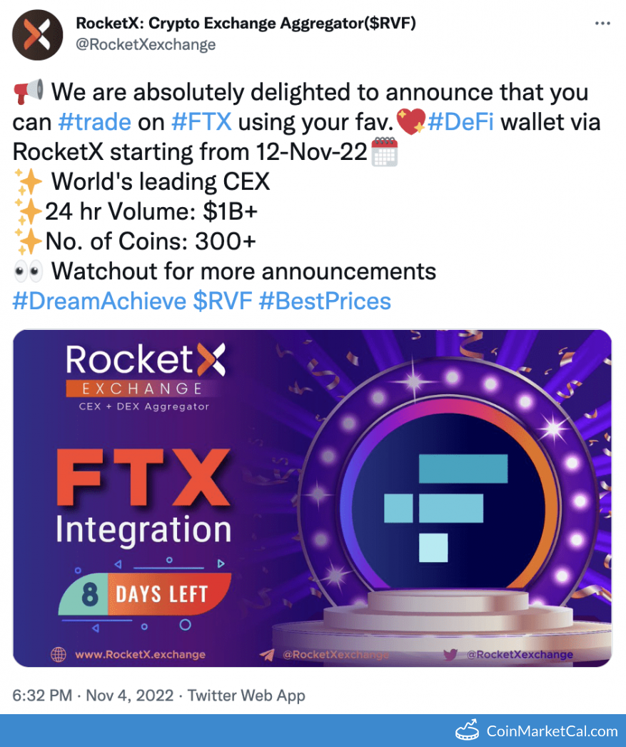 RocketX exchange (RVF) - FTX ile entegrasyon