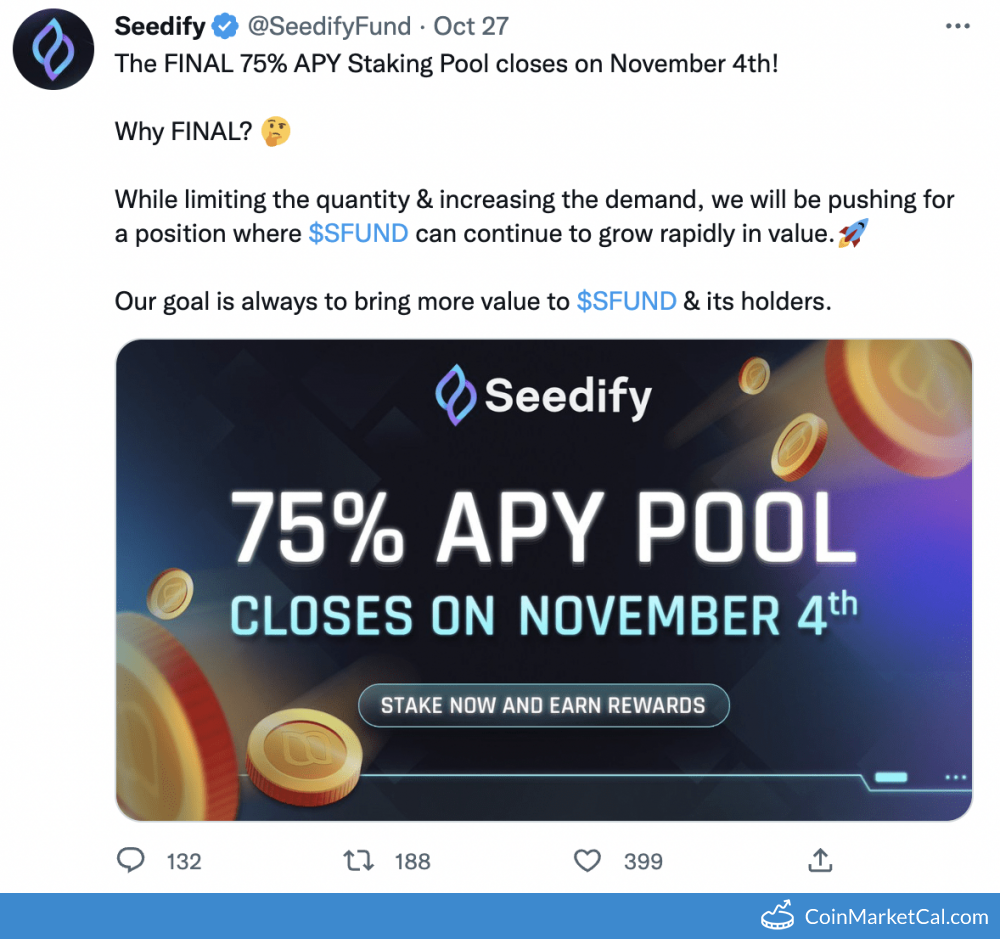 Seedify.fund (SFUND) - Final 75% APY Pool